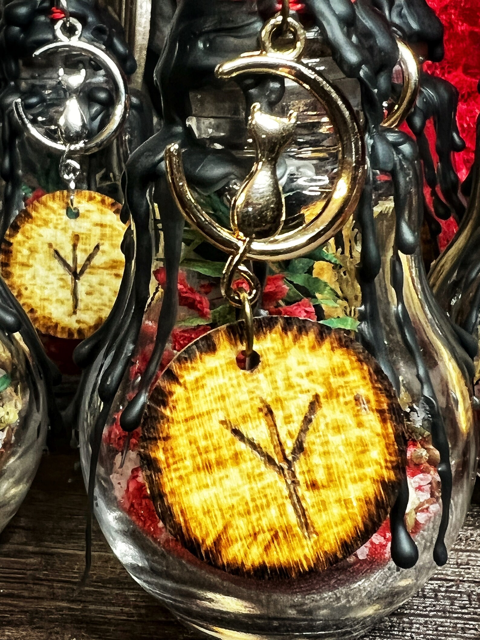 Freya Protection Rune Witchs Bottle Features Gold or Silver - Etsy