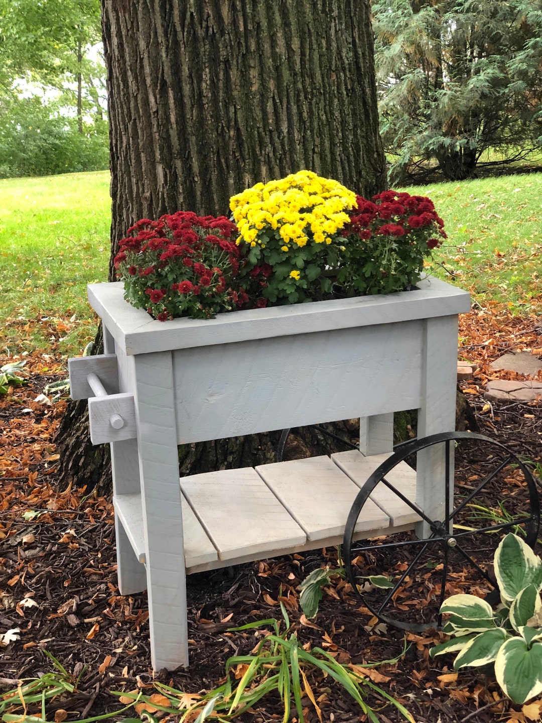 Wagon Wheel Planter - Etsy