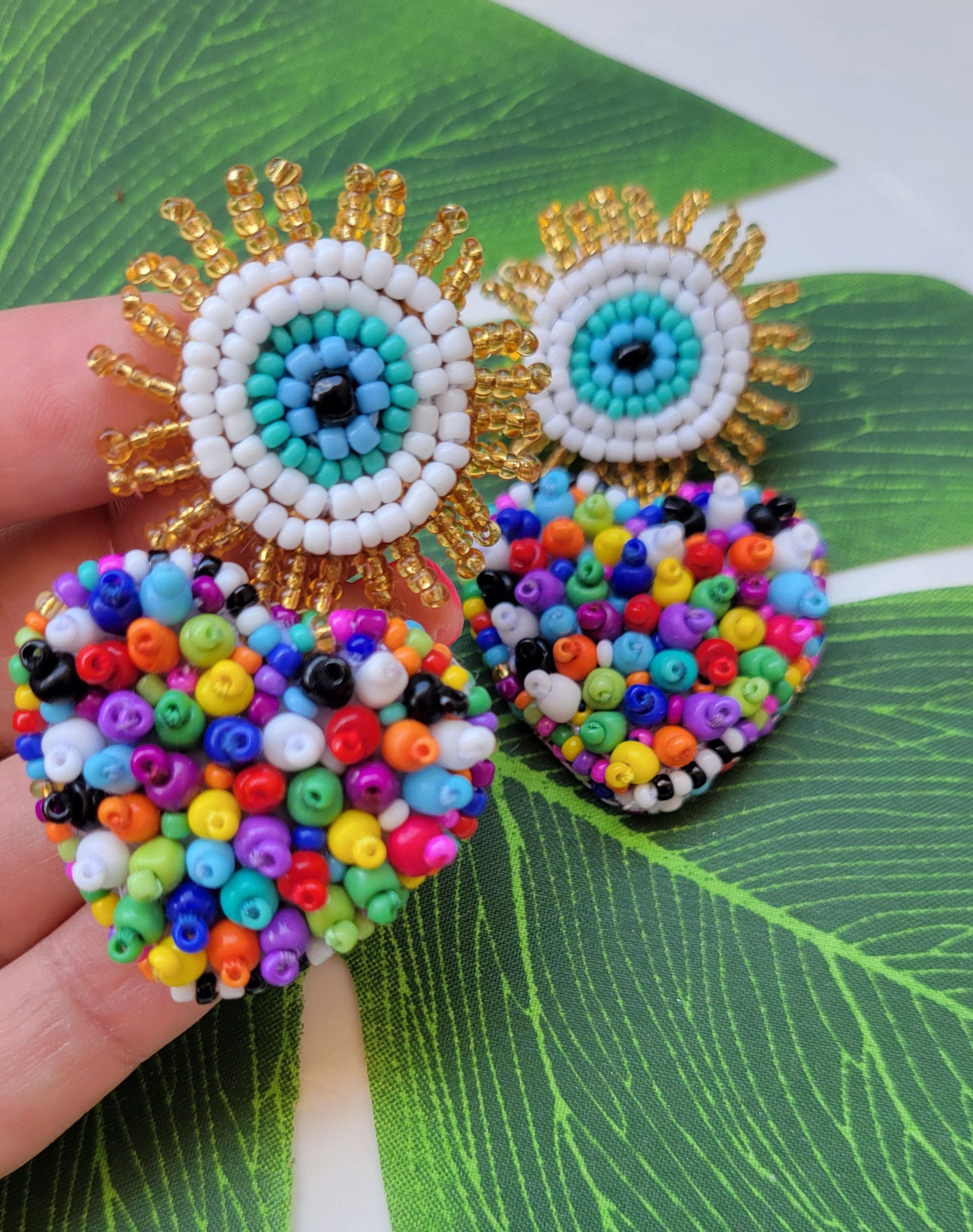 Handmade Evil Eye Earrings • Super Light • Beads - Etsy