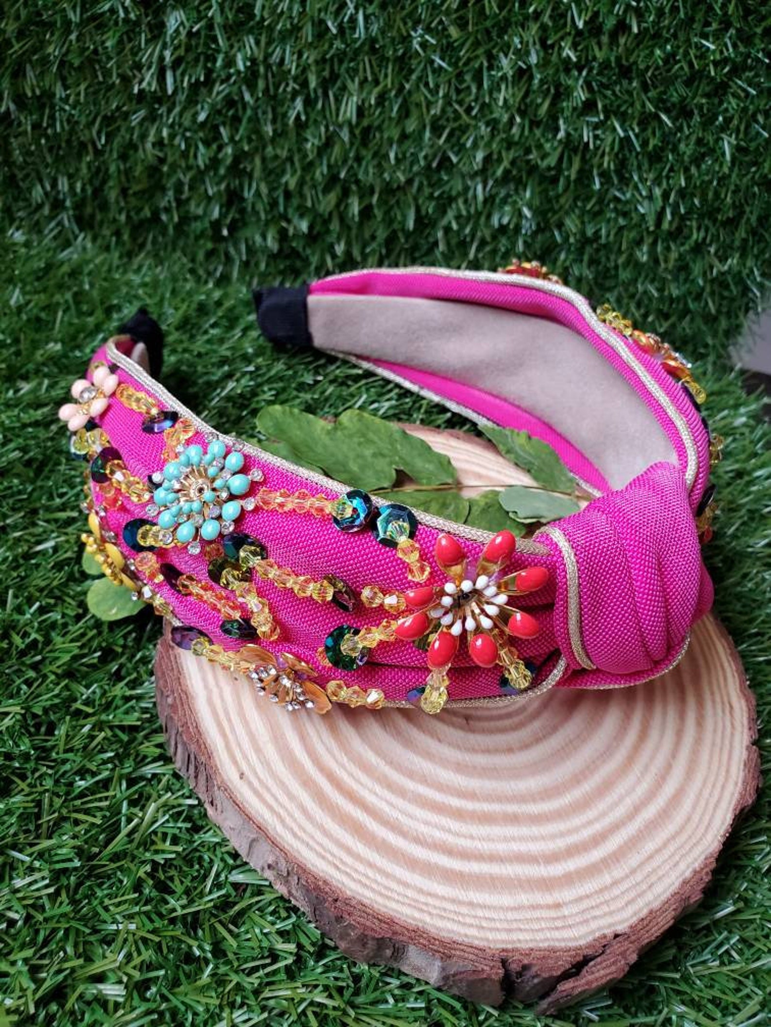 Handmade Headbands Decorated Headbands Stones in a Beautiful ...