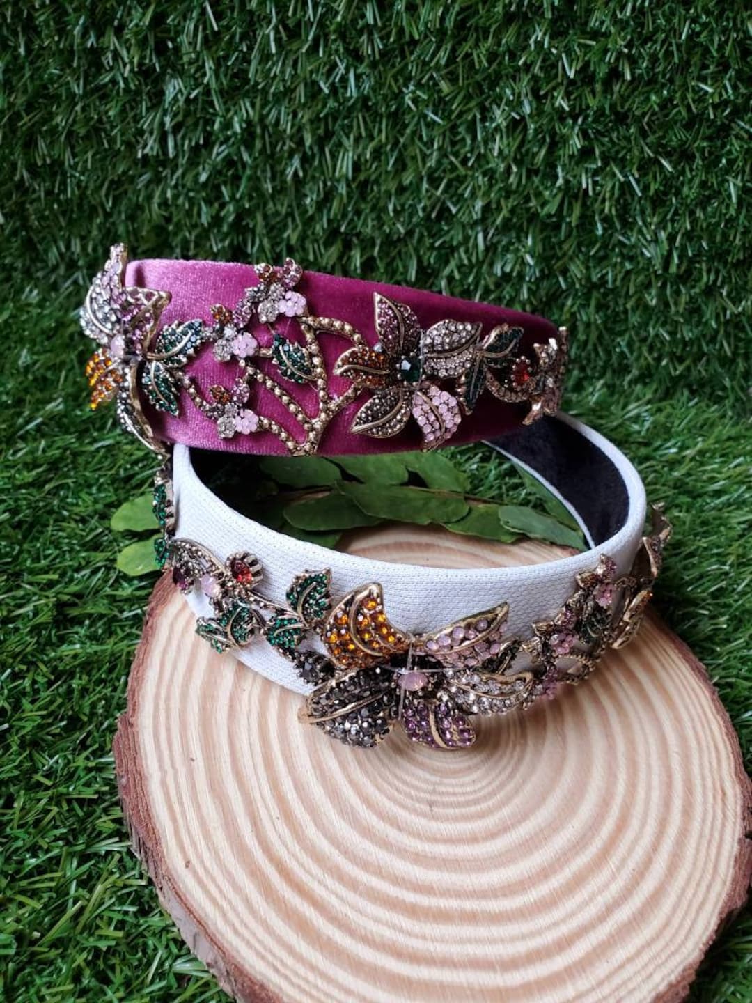 Handmade Headband Decorated by Hand Stones and Appliques - Etsy
