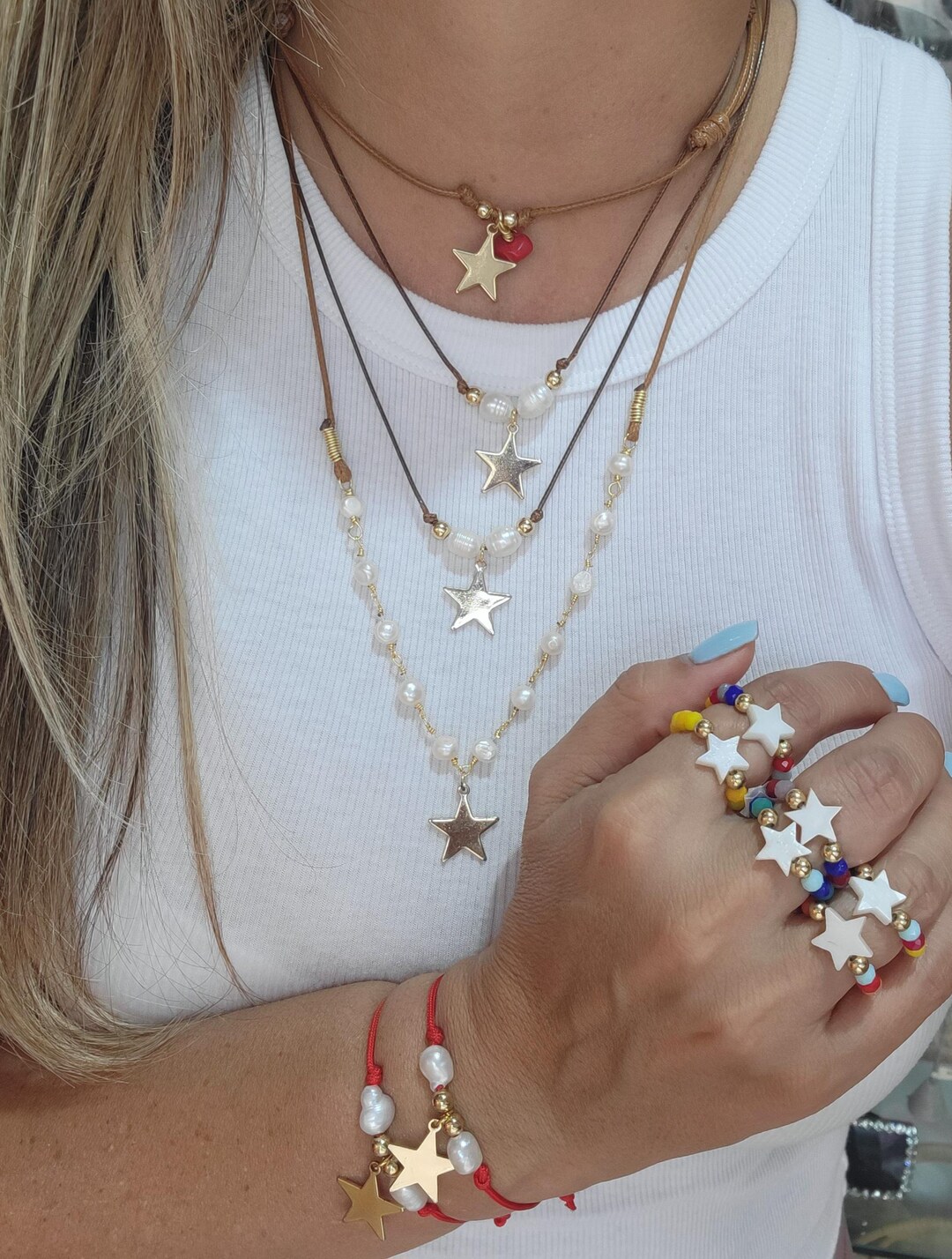 Handmade Elastic Rings, Star Ring, Adjustable Ring, Colors Ring - Etsy