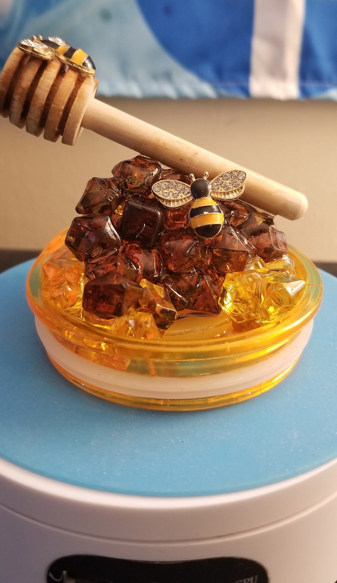 3D Honeycomb Lid, Faux Honey Comb Lid Topper, Bee Honeycomb Topper, Bee ...