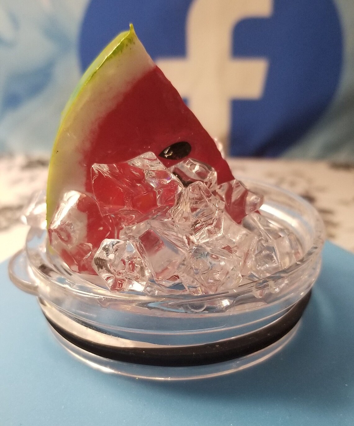 Watermelon Ice Tumbler Topper, 30oz 20oz Skinny Tumbler, Handmade Resin ...