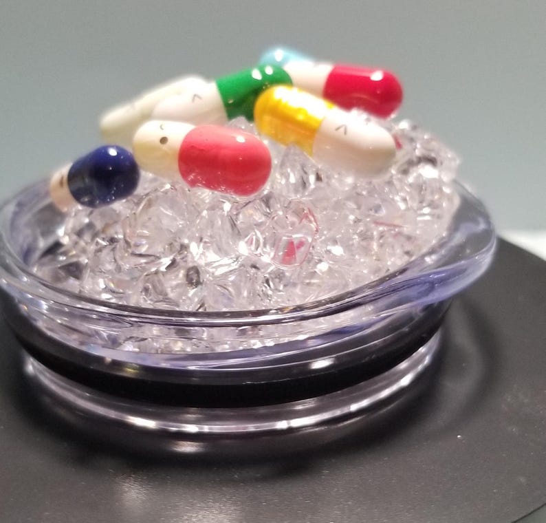 Fake Ice and Pill Tumbler Lid, 30oz/20oz Skinny Tumbler Topper - Etsy
