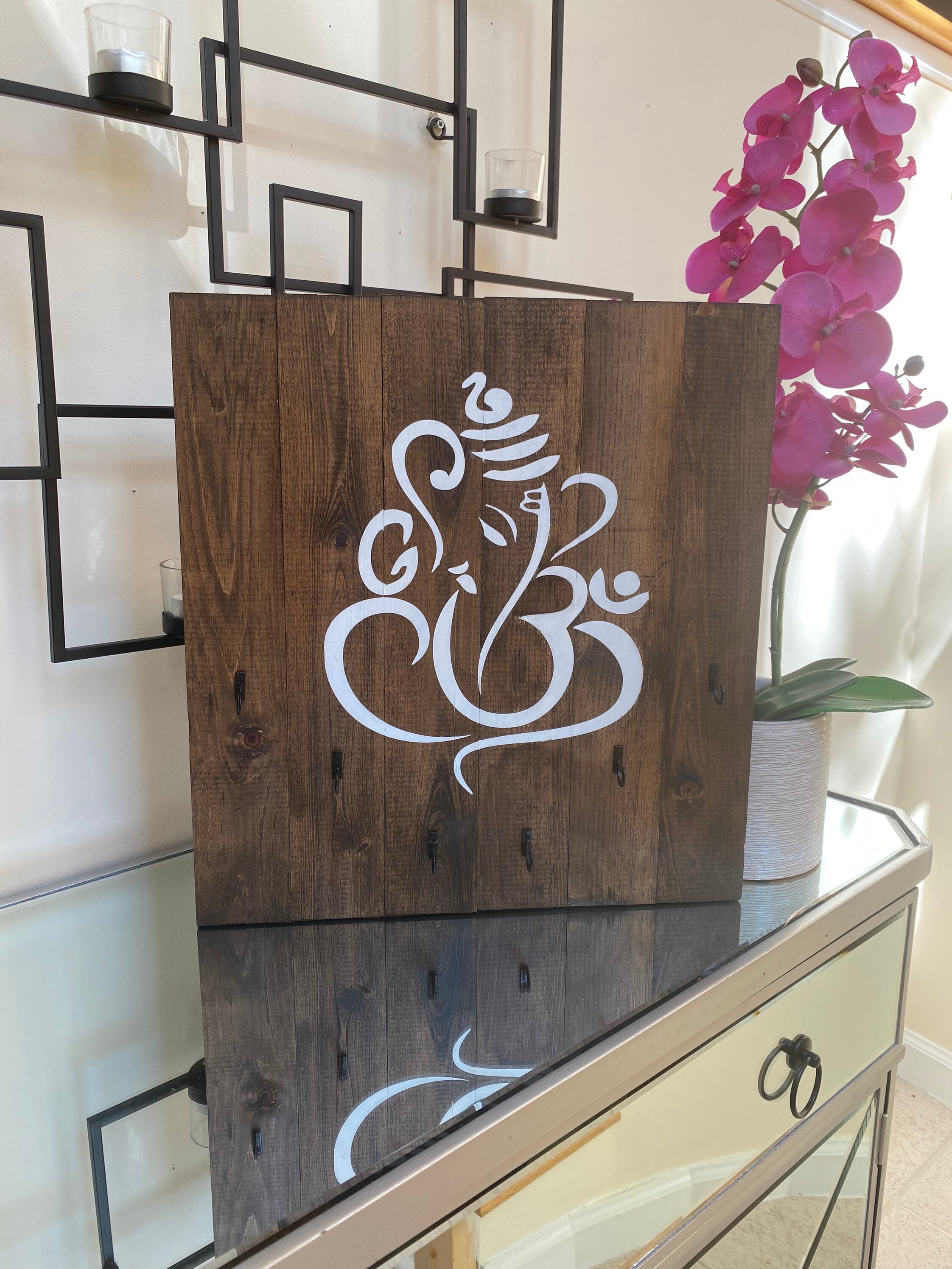 OM Ganesha Rustic Wooden Signs Ganpati Painting Diwali - Etsy
