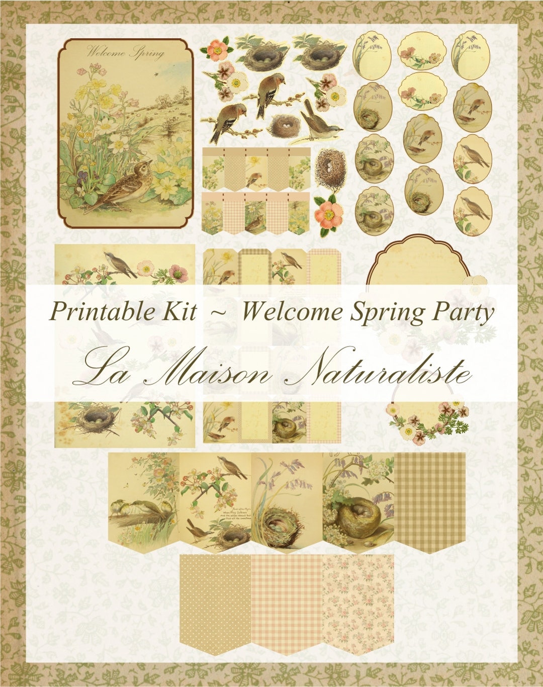 Welcome Spring Party ~ Printable Kit ~ Celebrating ~ Nature Inspired ...