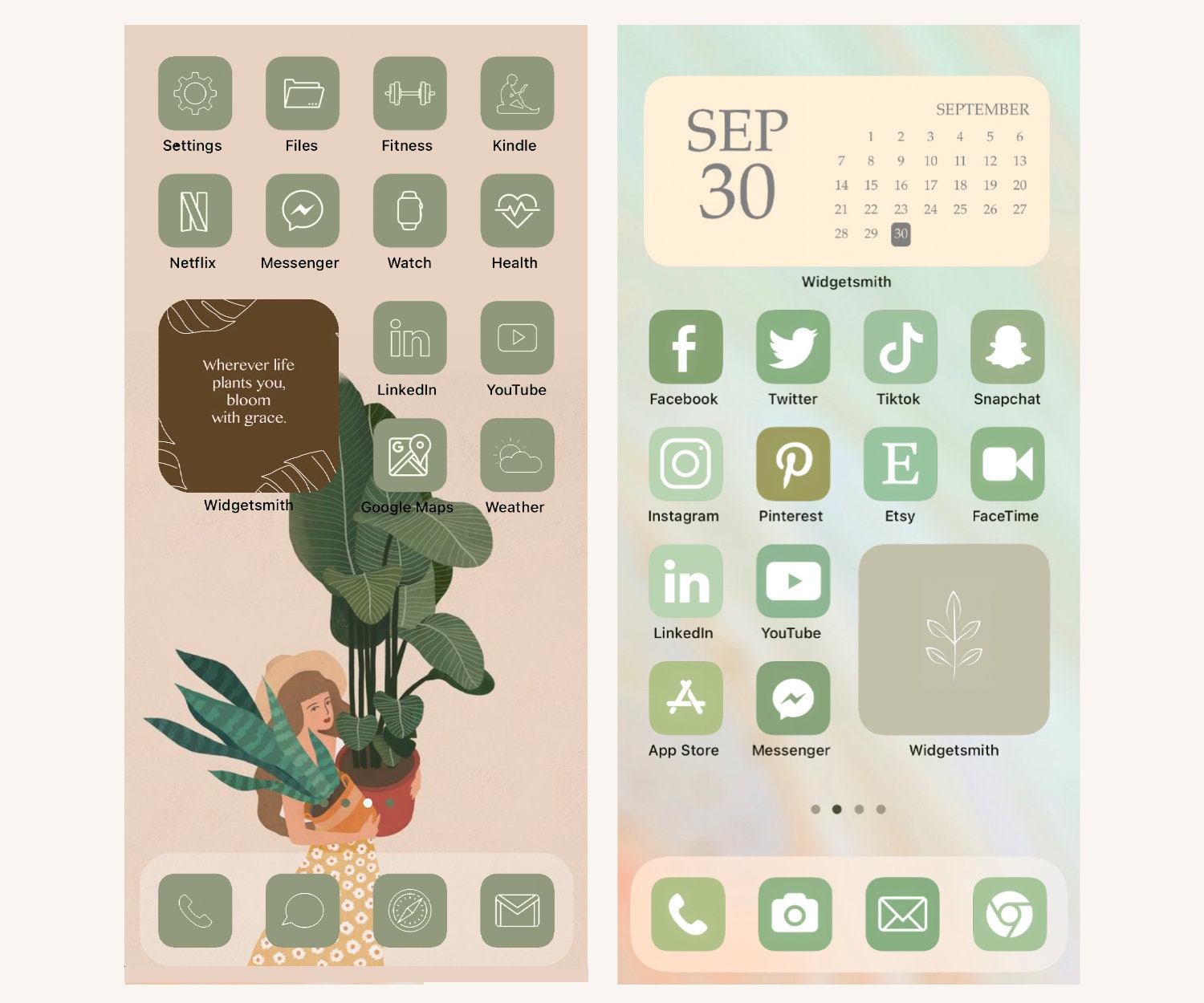 Ios 15 Icons Green Mint Ios 14 Icons Soft Tone Pastel | Etsy