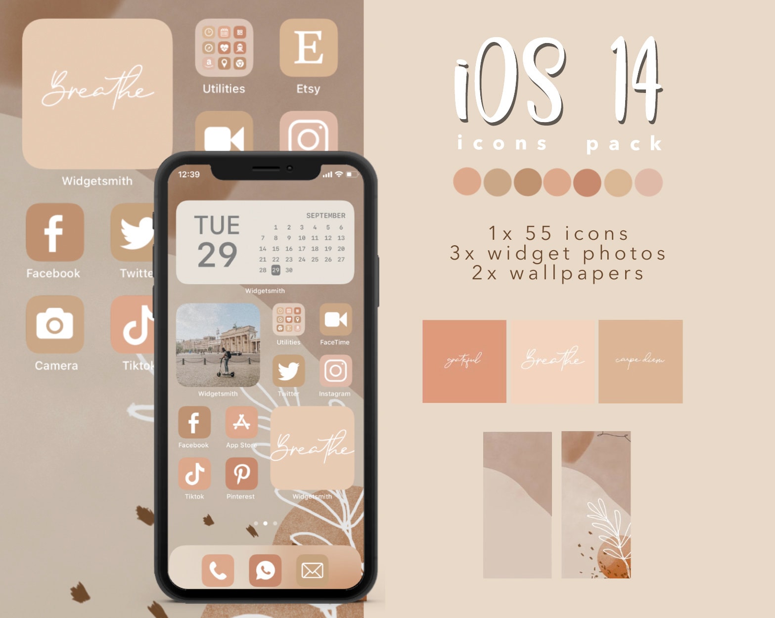 Ios 15 Icons Aesthetics Neutral Fall Tone Nude Ios 14 Iphone - Etsy
