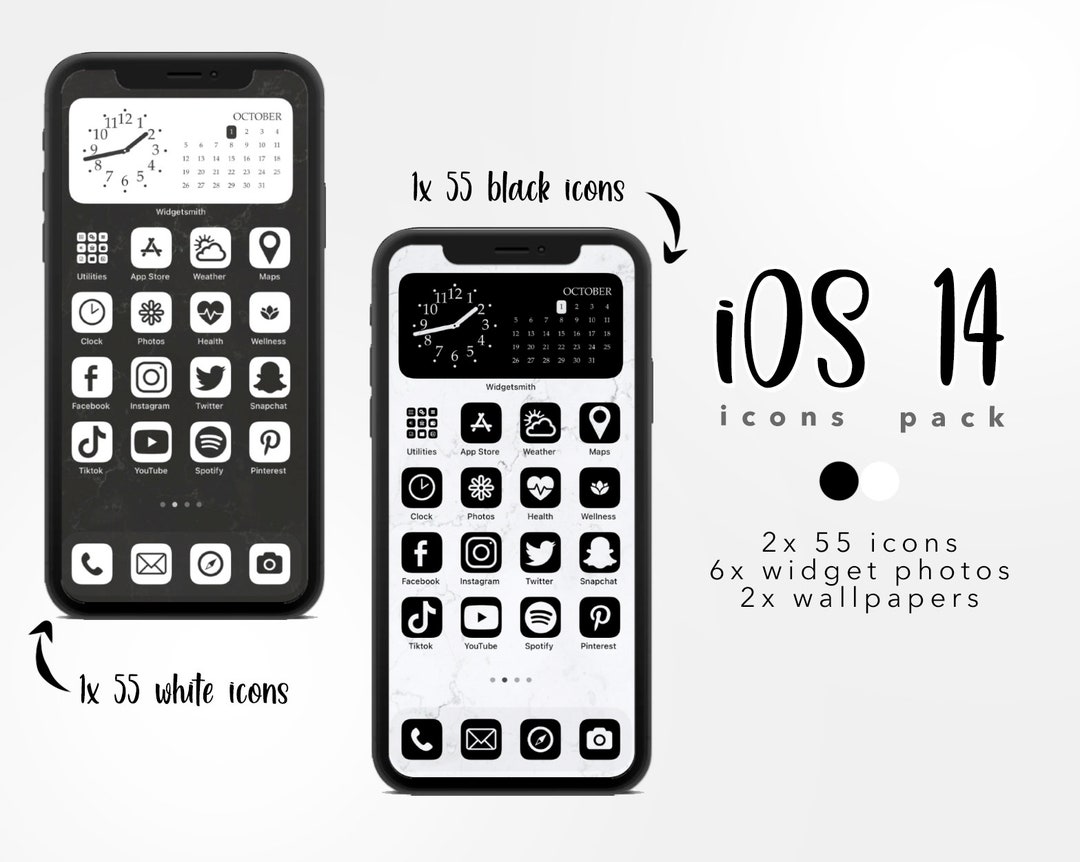 Ios 15 Icons, 110 Black White Icons , Ios 14 iPhone Icons, iPhone Icons ...