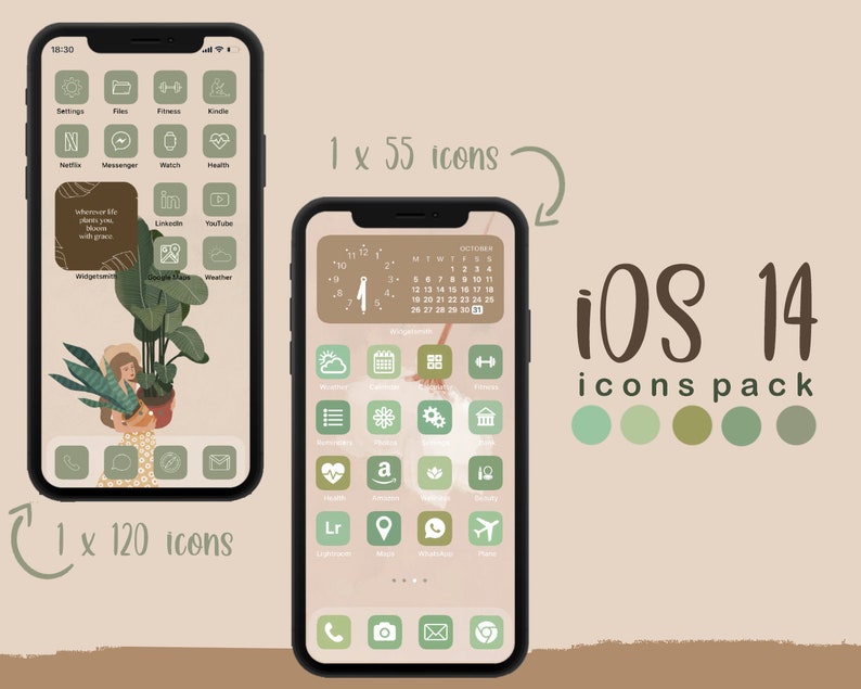 Ios 15 Icons Green Mint Ios 14 Icons Soft Tone Pastel | Etsy