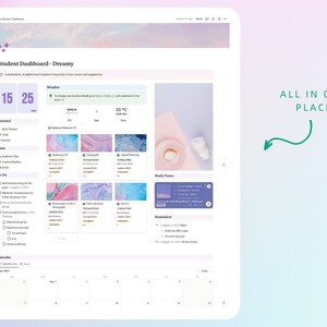 Student Notion Dashboard, Ultimate Notion Pastel Dreamy Dashboard ...
