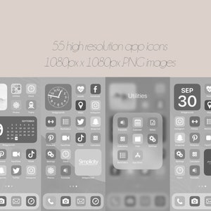 Ios 15 Icons, Grey Ios 14 Icons, Grey Icons, iPhone Grey Icons, iPhone ...