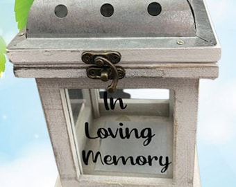 Personalised in Loving Memory Rustic Black Lantern Memorial Lantern in ...