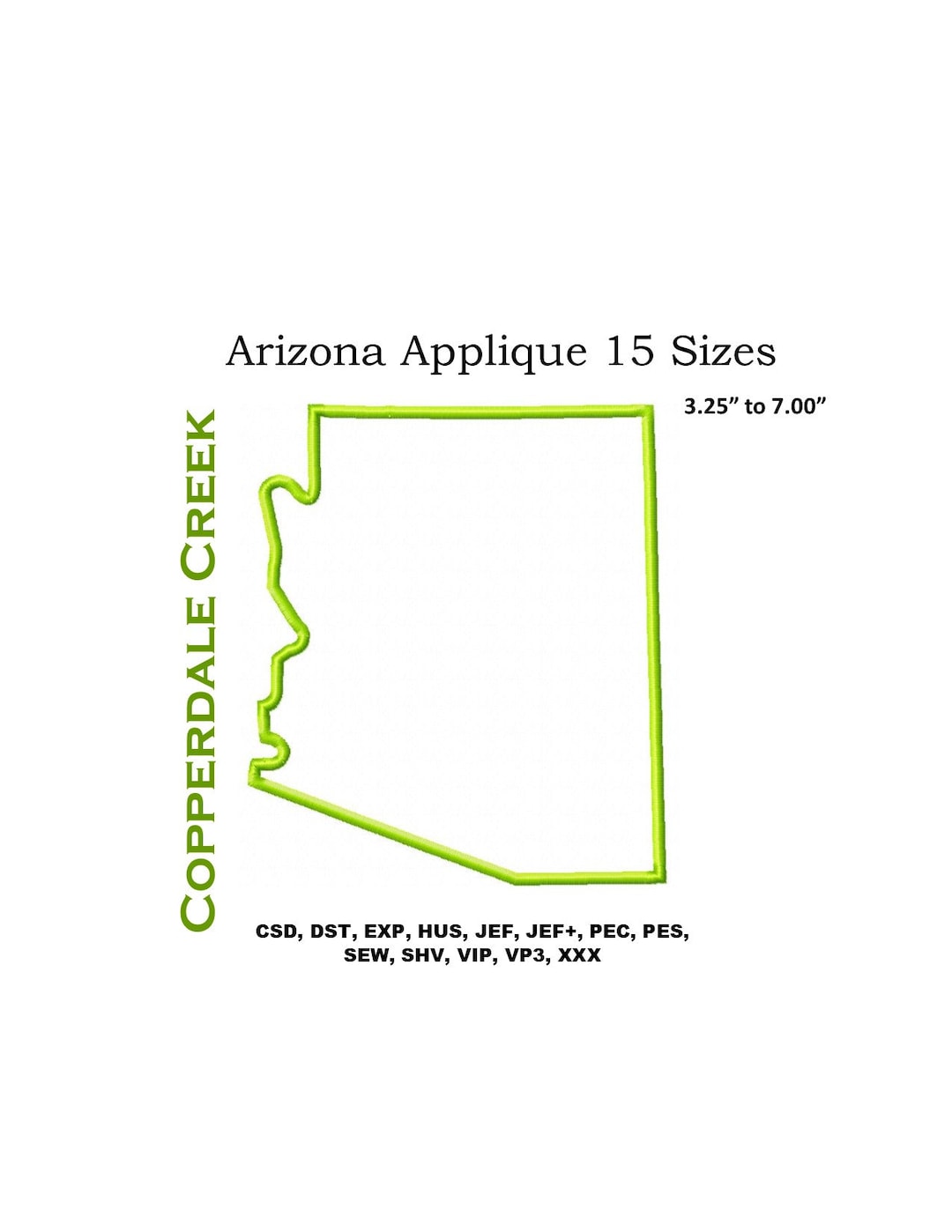 Arizona Applique Embroidery Design, Arizona Machine Embroidery, Machine ...