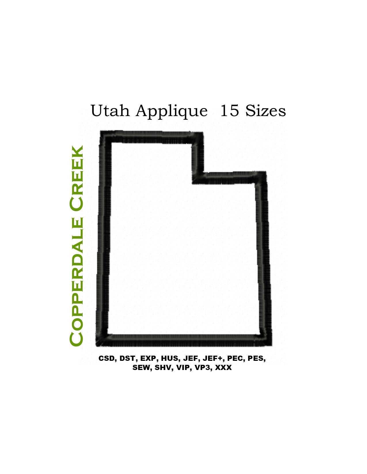 Utah Applique Machine Embroidery Design, Utah Applique Embroidery ...
