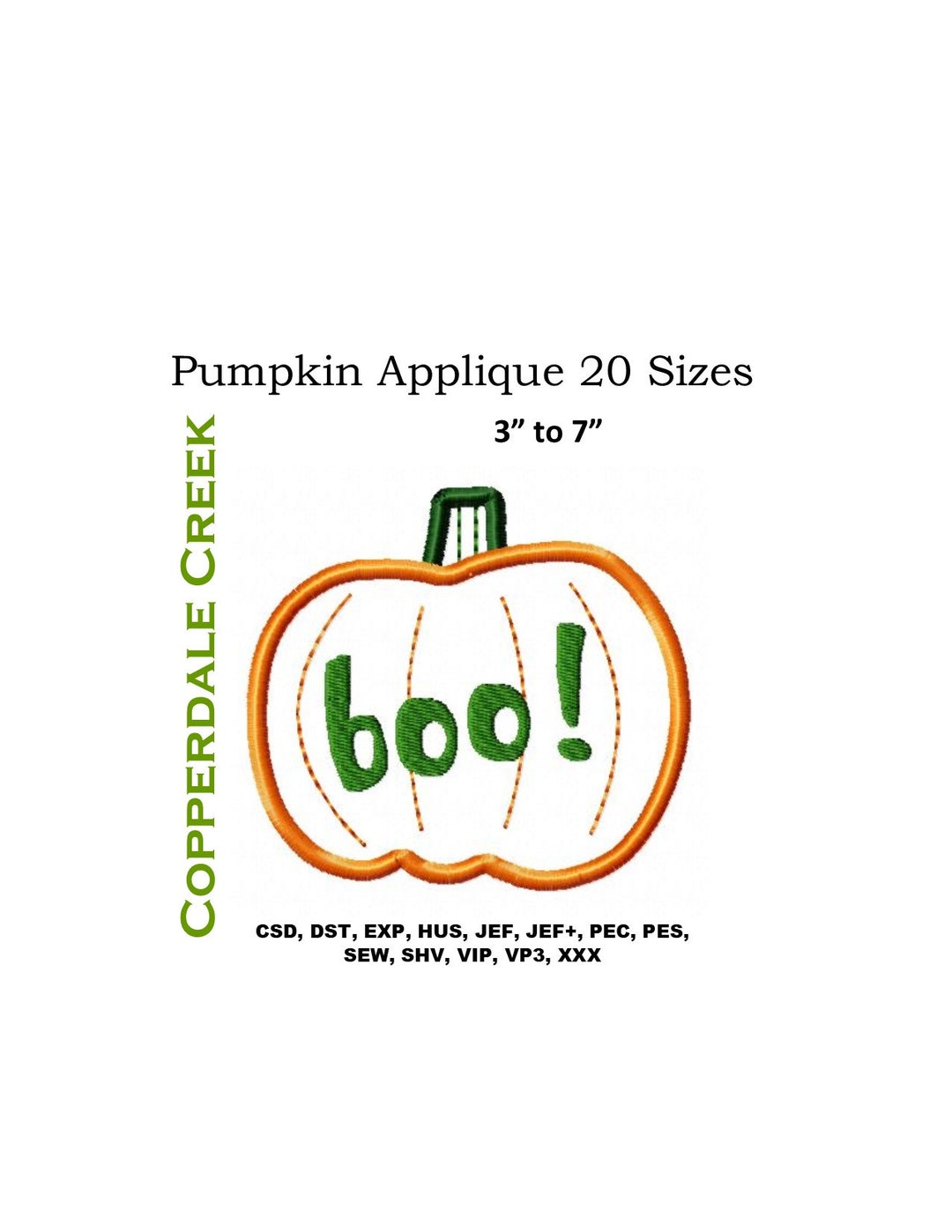 Pumpkin Boo Applique Embroidery Design, Embroidery Design, Machine ...