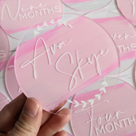 Acrylic Milestone Round Shaped Discs | Baby Milestone Discs | Round ...