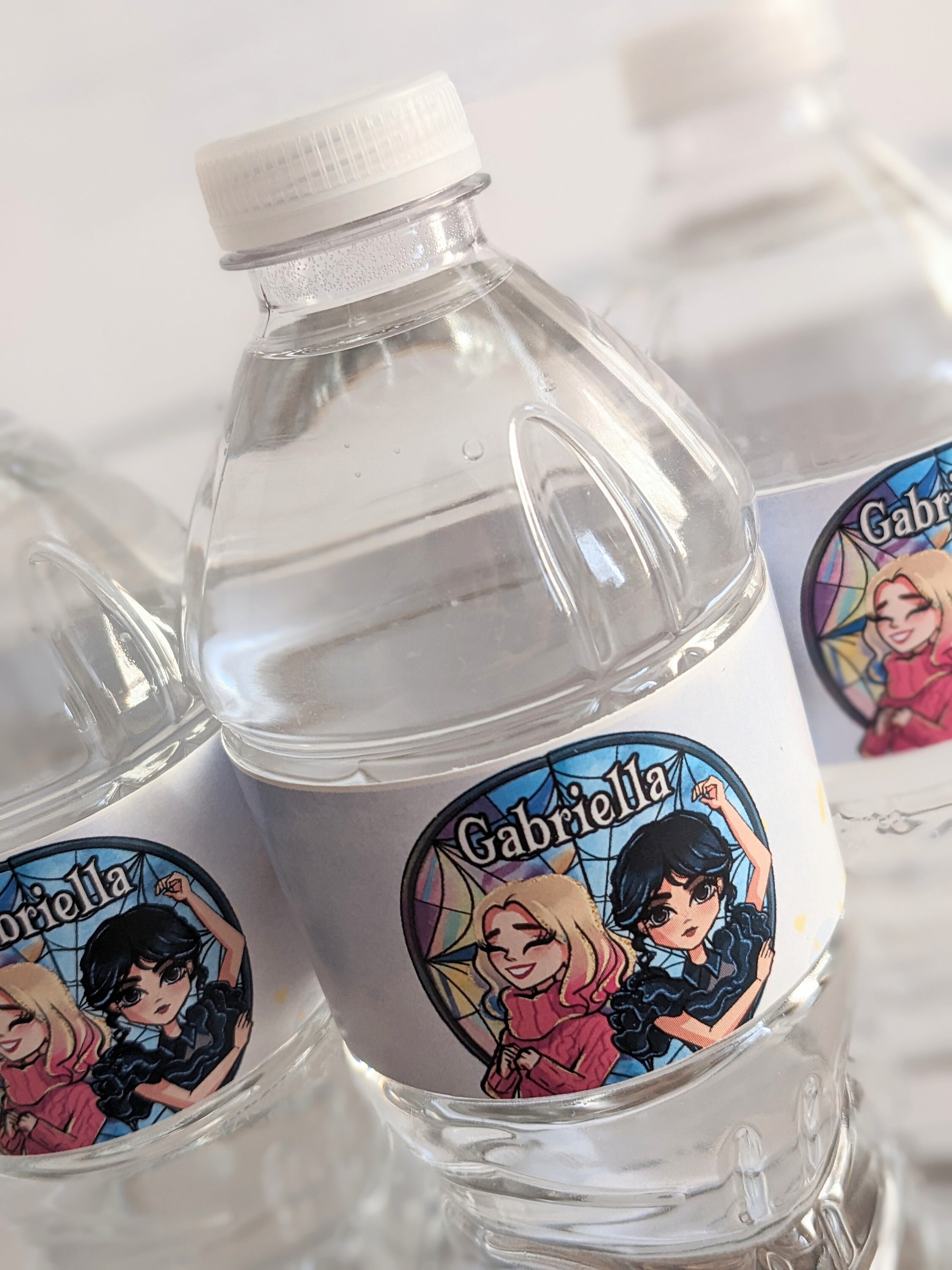 DIGITAL Printable File Wednesday Addams Theme Water Bottle Labels for ...