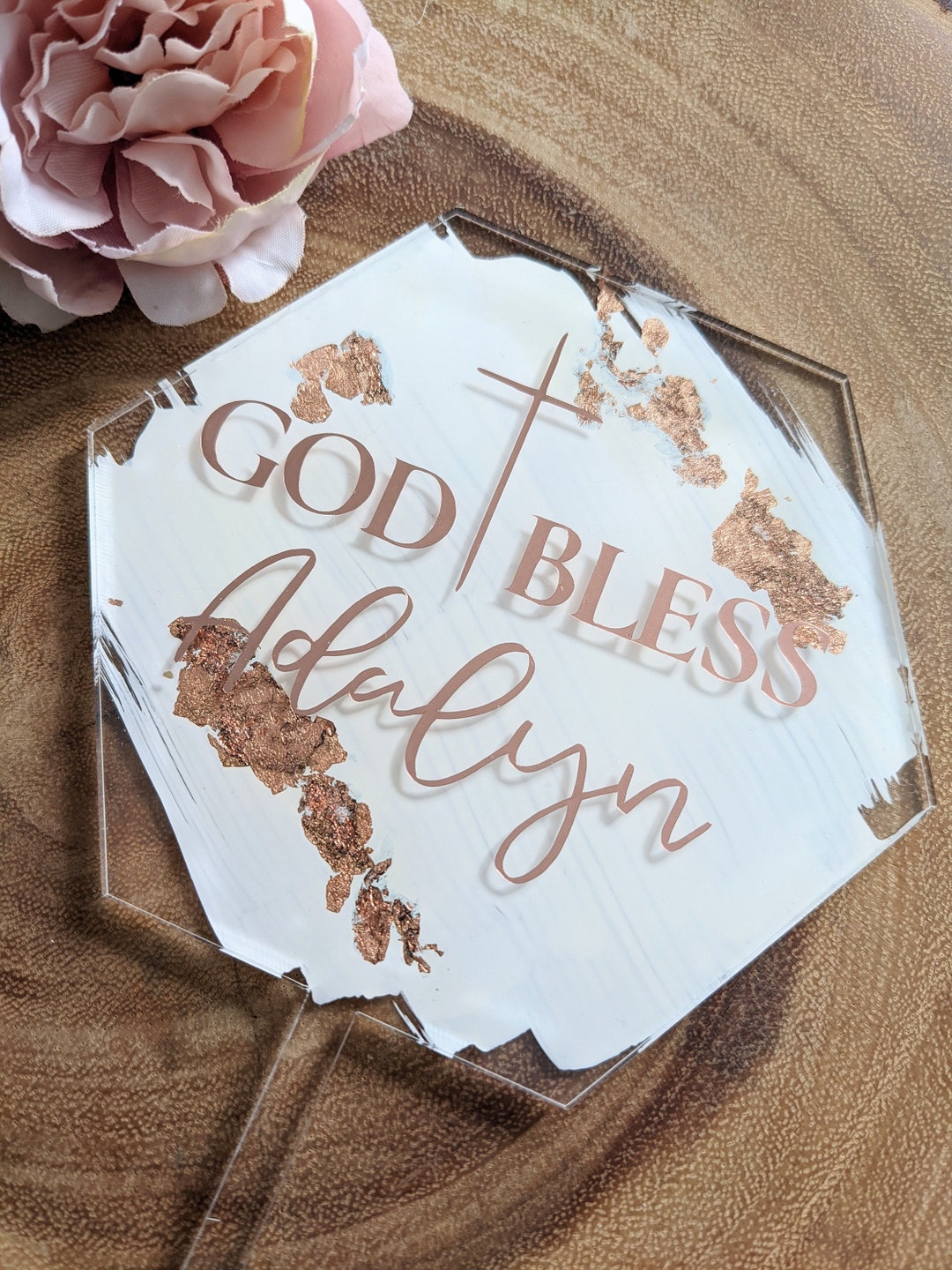 Personalized Hexagon Acrylic Cake Topper Acrylic Cake Topper - Etsy