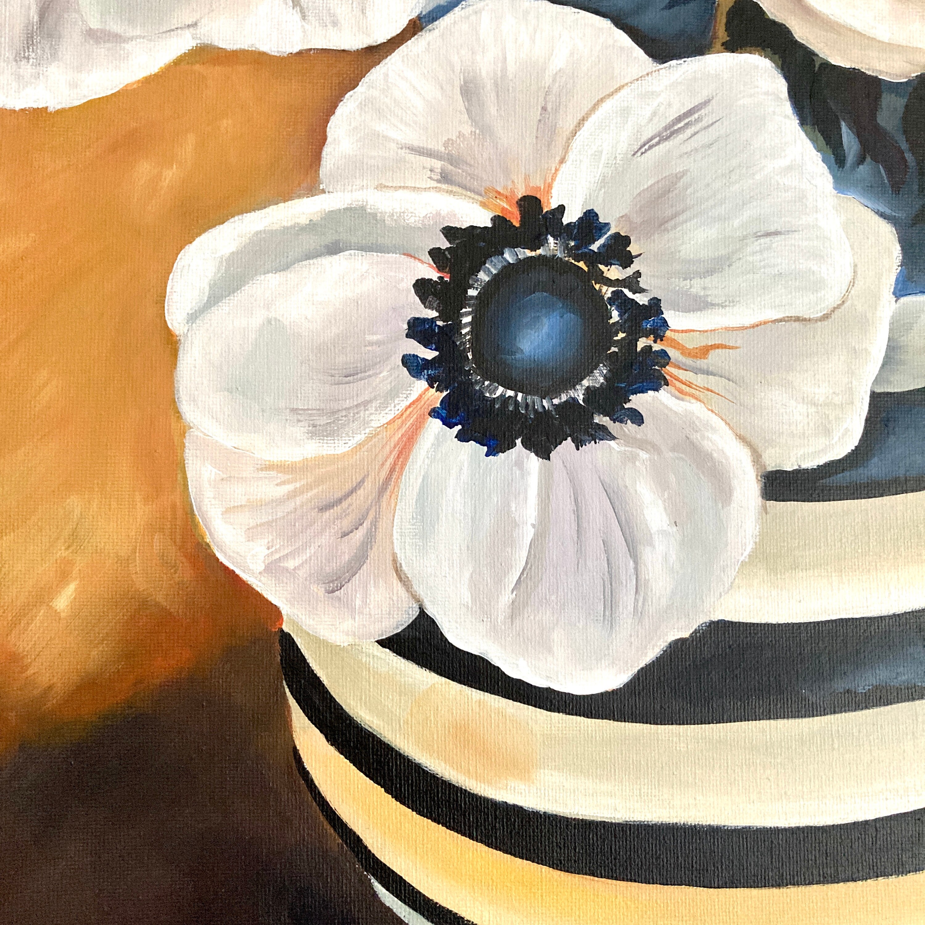 Flower Painting, Anemone Painting, Abstract Flower Art, Floral Painting ...