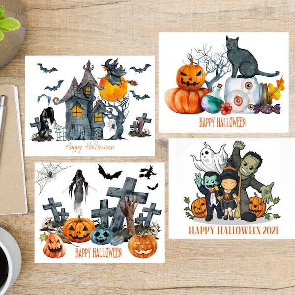 Halloween Postcards - Etsy