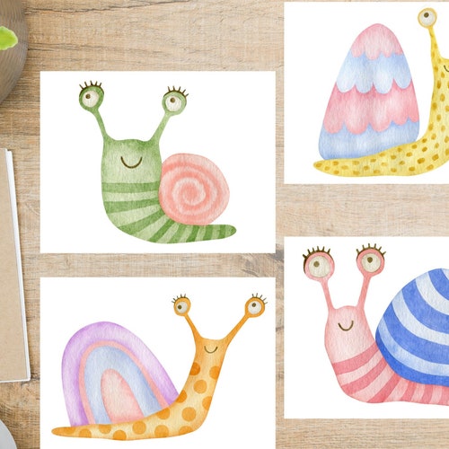 Snail Mail Postcard Set 4 Postcards 130 Thick Cardstock | Etsy