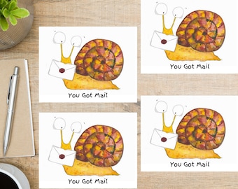 Snail Mail Postcard Set 4 Postcards 130 Thick Cardstock | Etsy