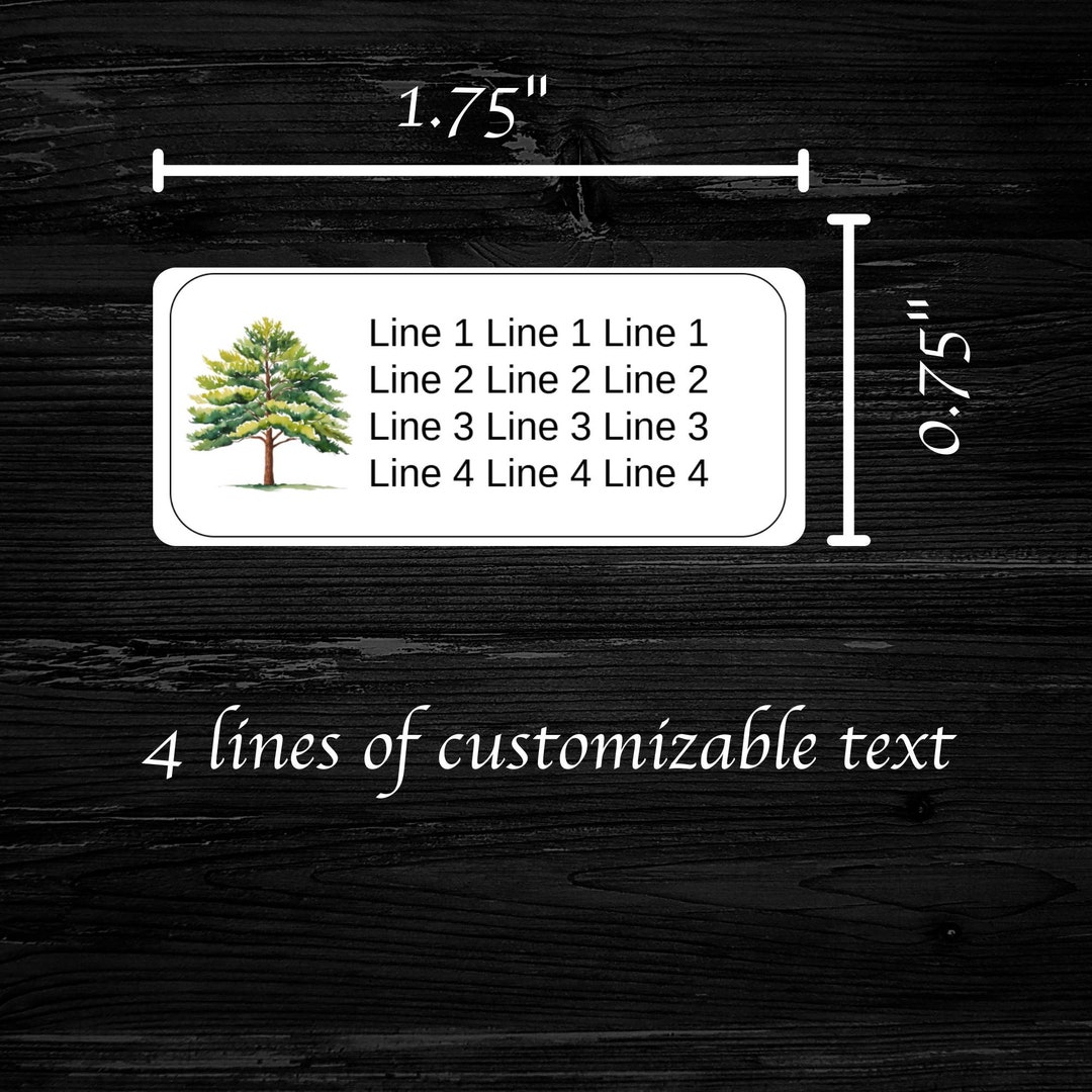 Watercolor Tree Return Address Labels | Personalize With 4 Lines of ...