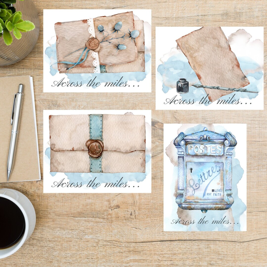 Watercolor Post Postcard Set | 4 Postcards | 130 Thick Cardstock - Post ...