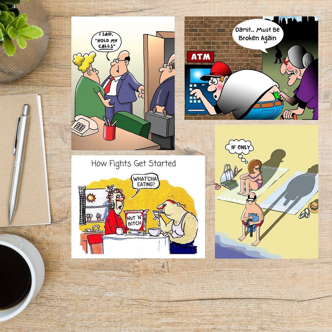 Inappropriate and Funny Postcard Set (FUNNIES) | 4 Postcards | 130 ...