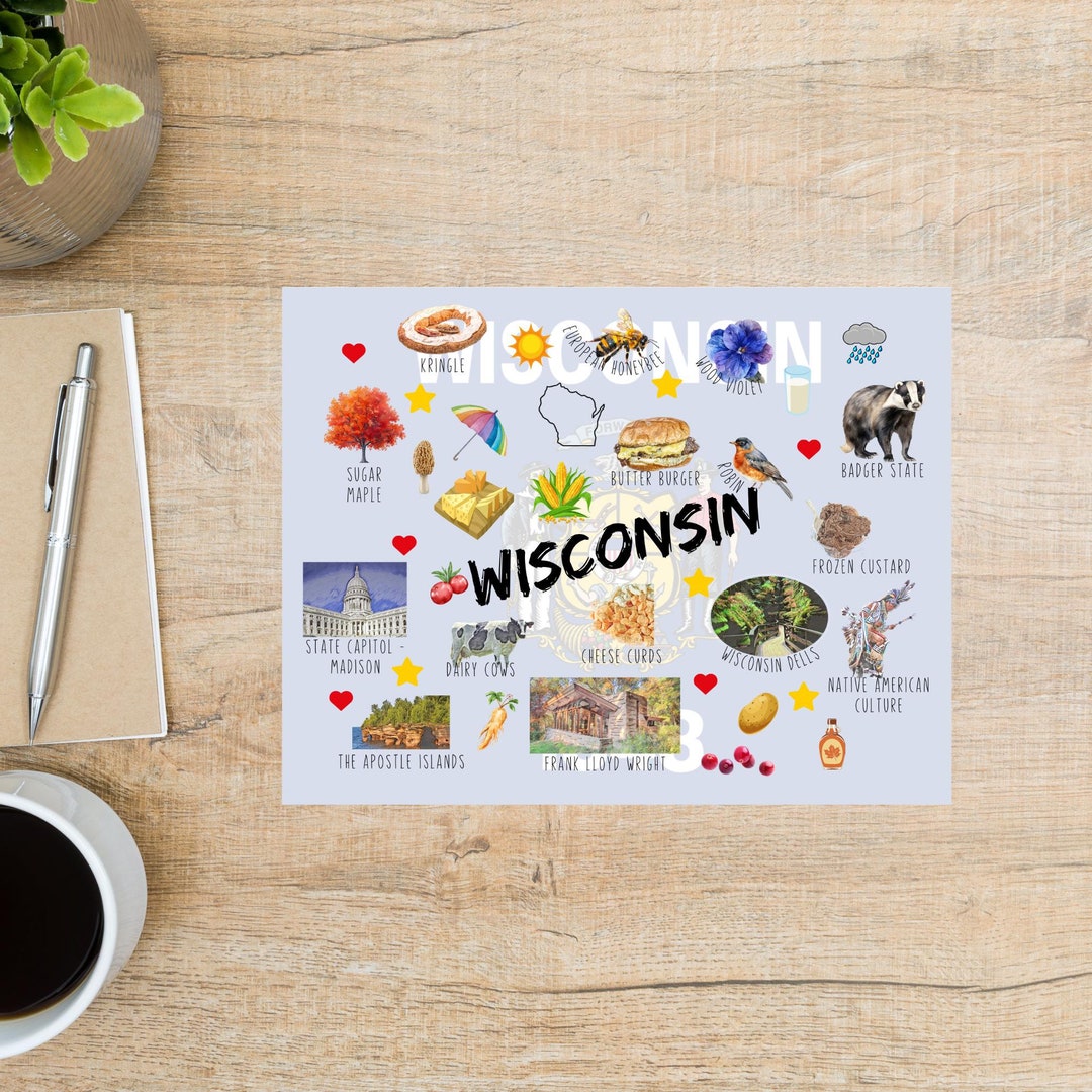 Wisconsin Postcard | 1 Postcard | Full Color | Dairy Cows Dells Native ...