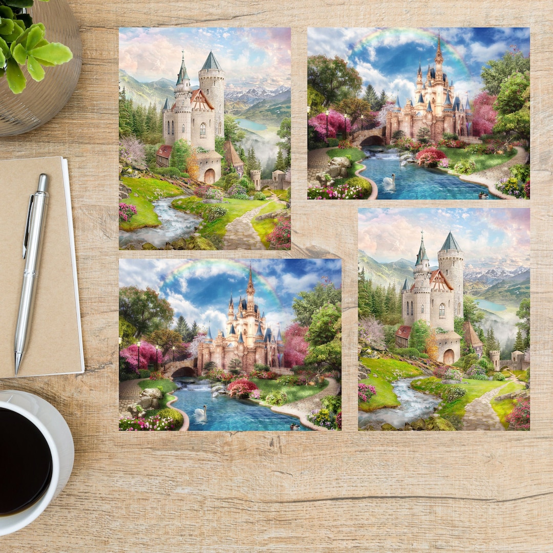 Castle Landscapes Postcard Set | 4 Postcards | 130 Thick Cardstock ...