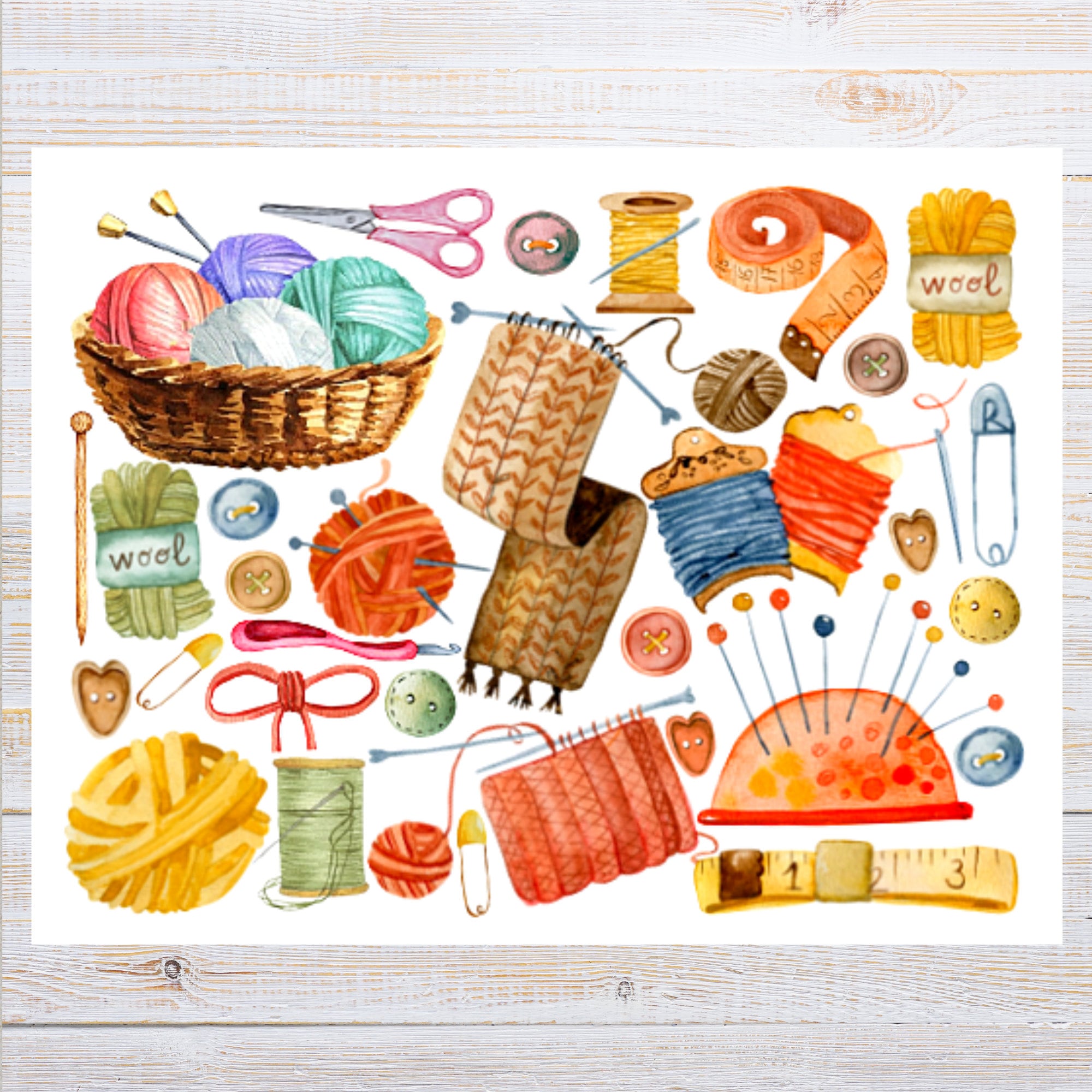 Knitting/sewing Postcard | 1 Postcard | Thick Cardstock | for Sending a ...