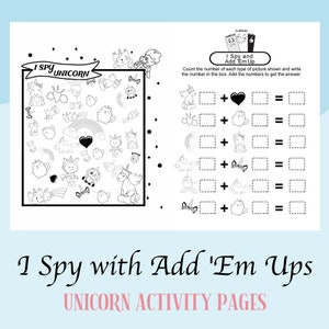 Unicorn Themed Activity Pages for Kids | Word Search, Coloring Pages ...