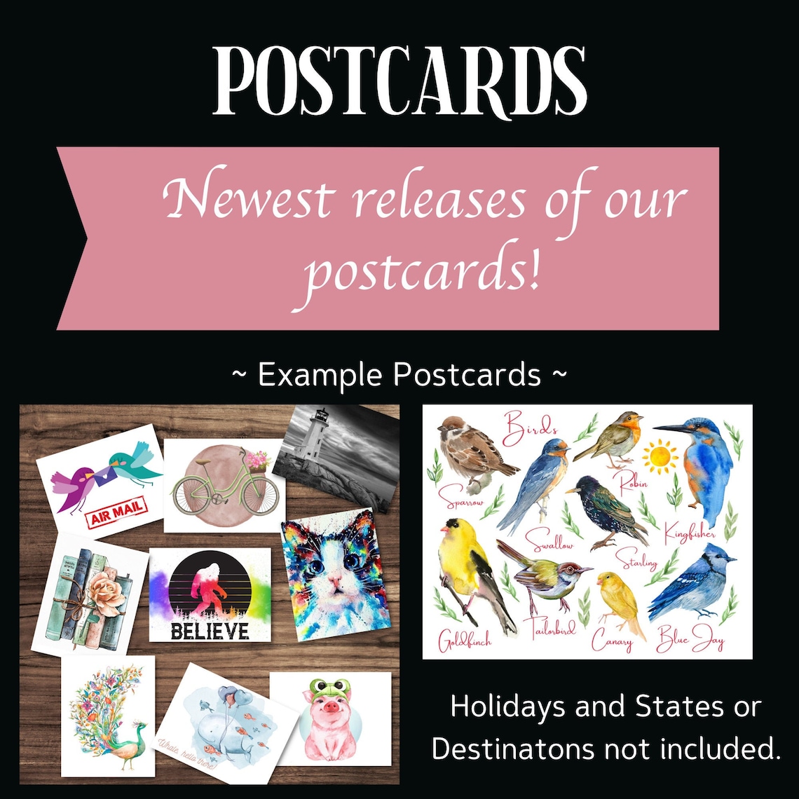 Postcards Deluxe Package Postcards Monthly Subscription Pack | Etsy