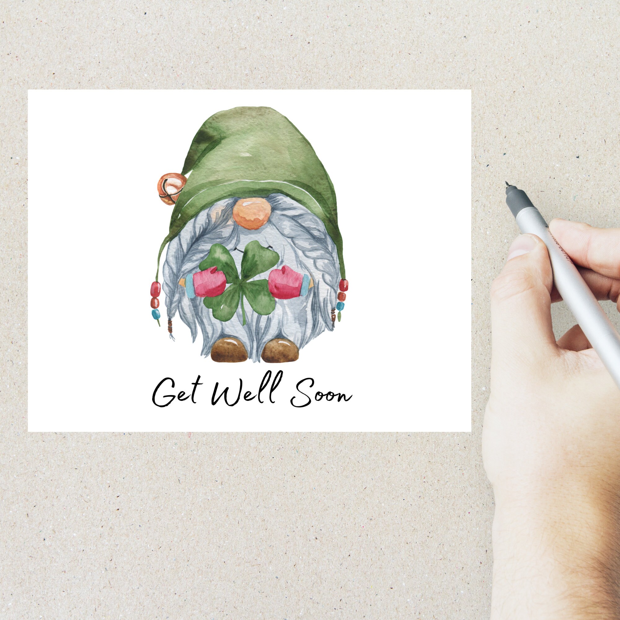 Get Well Gnome Postcard Set 4 Postcards 130 Thick - Etsy