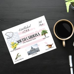South Carolina Themes and Landmarks Postcard | 1 Postcard or Notecard ...