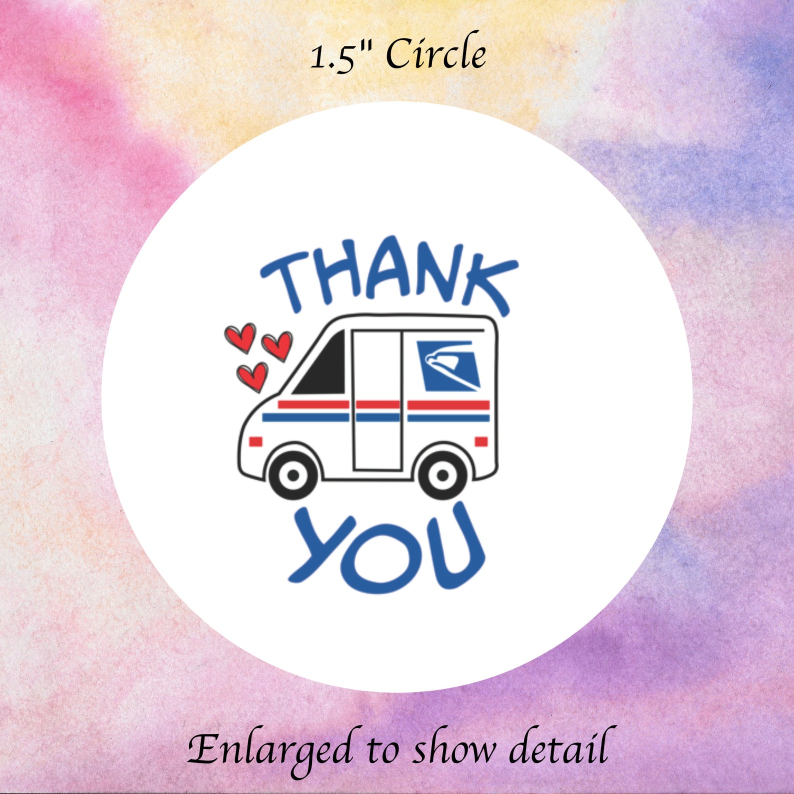 Mail Truck Thank You Stickers 30 Stickers per Sheet | Etsy