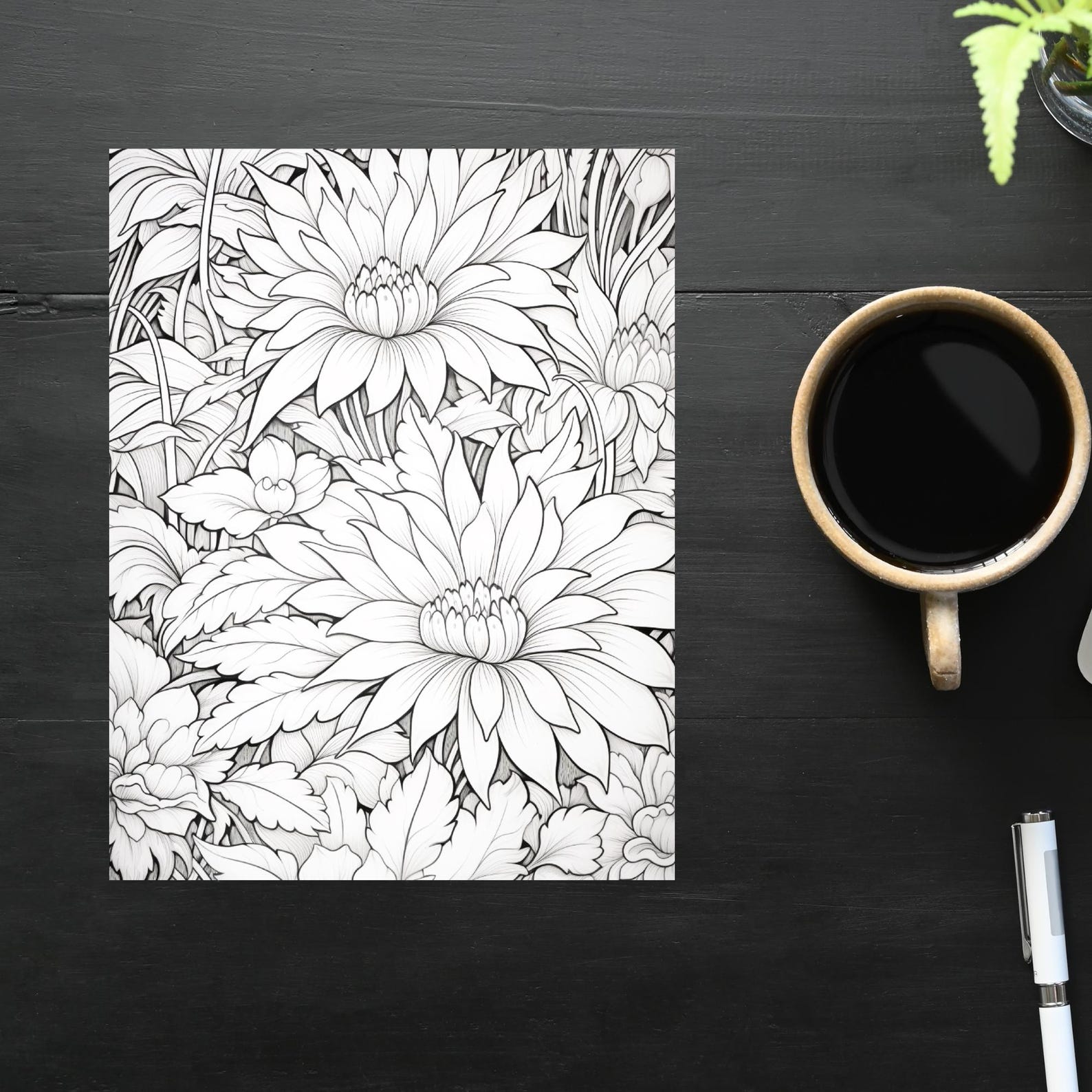 Color Me Flowers Postcards | Set of 4 Postcards | Great for Postcard ...