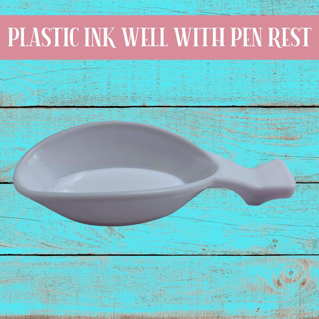 Plastic Ink Well With Pen Rest for Dip Pens | Ink Well for Pens Writing ...