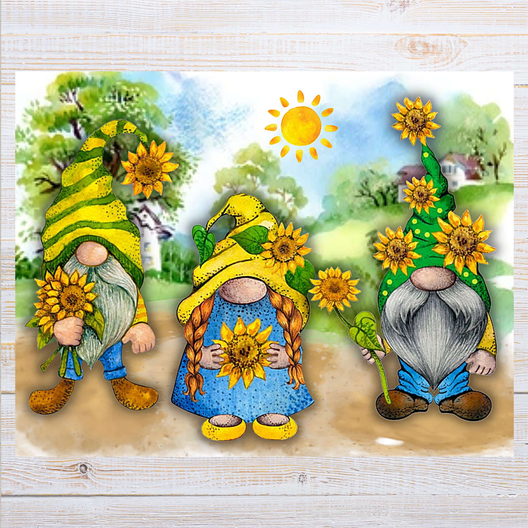 Summer Gnomes Postcard 1 Postcard Thick Cardstock For | Etsy