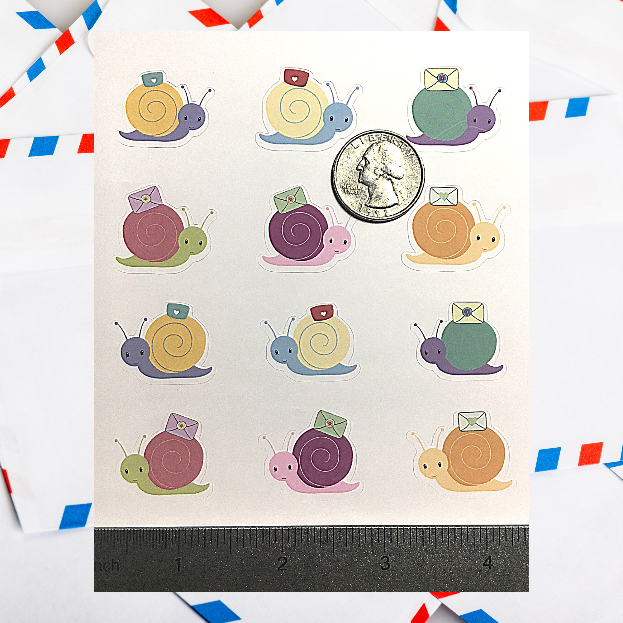 Snail Mail Snails Sticker Pack Physical Product 4.50 | Etsy