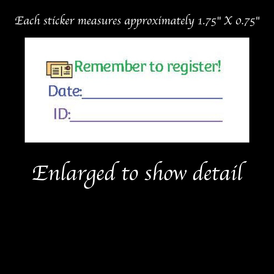 Medium Remember to Register Postcard Stickers | 48 Stickers per Sheet ...