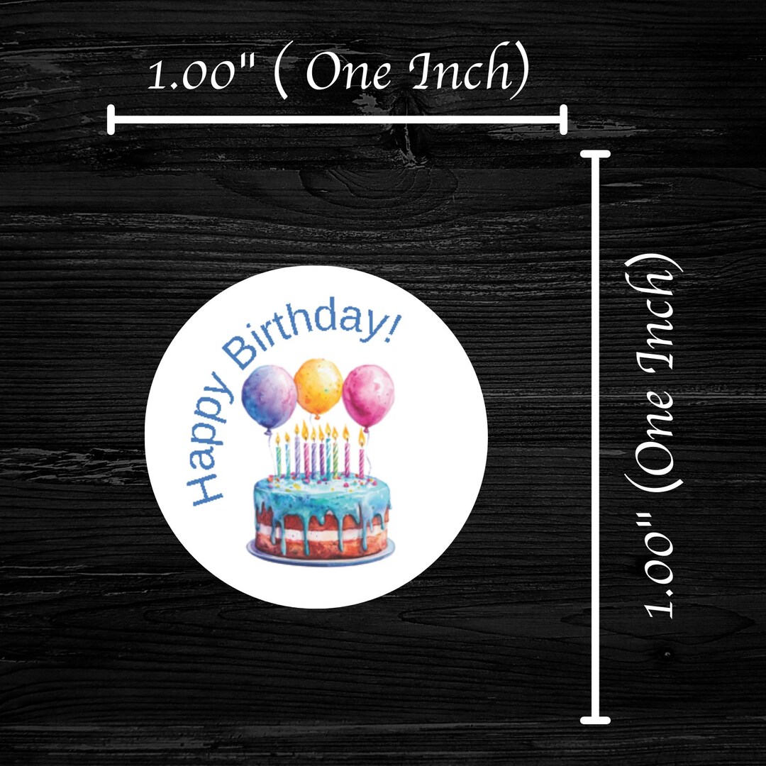 Happy Birthday Circle Stickers | 63 Stickers per Sheet | 1.0" Circles ...