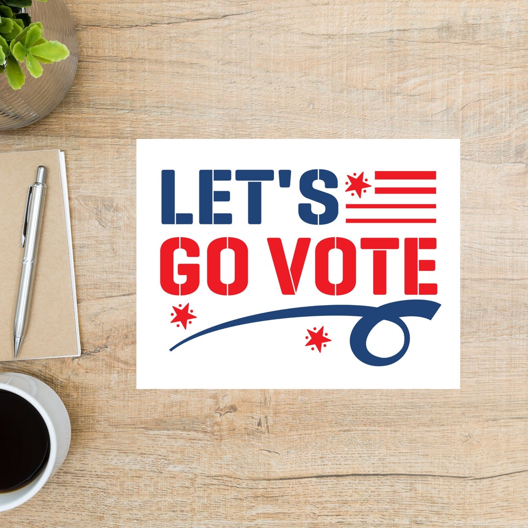 Let's Go Vote - Voting Postcard | 1 Postcard | Full Color | Voter ...