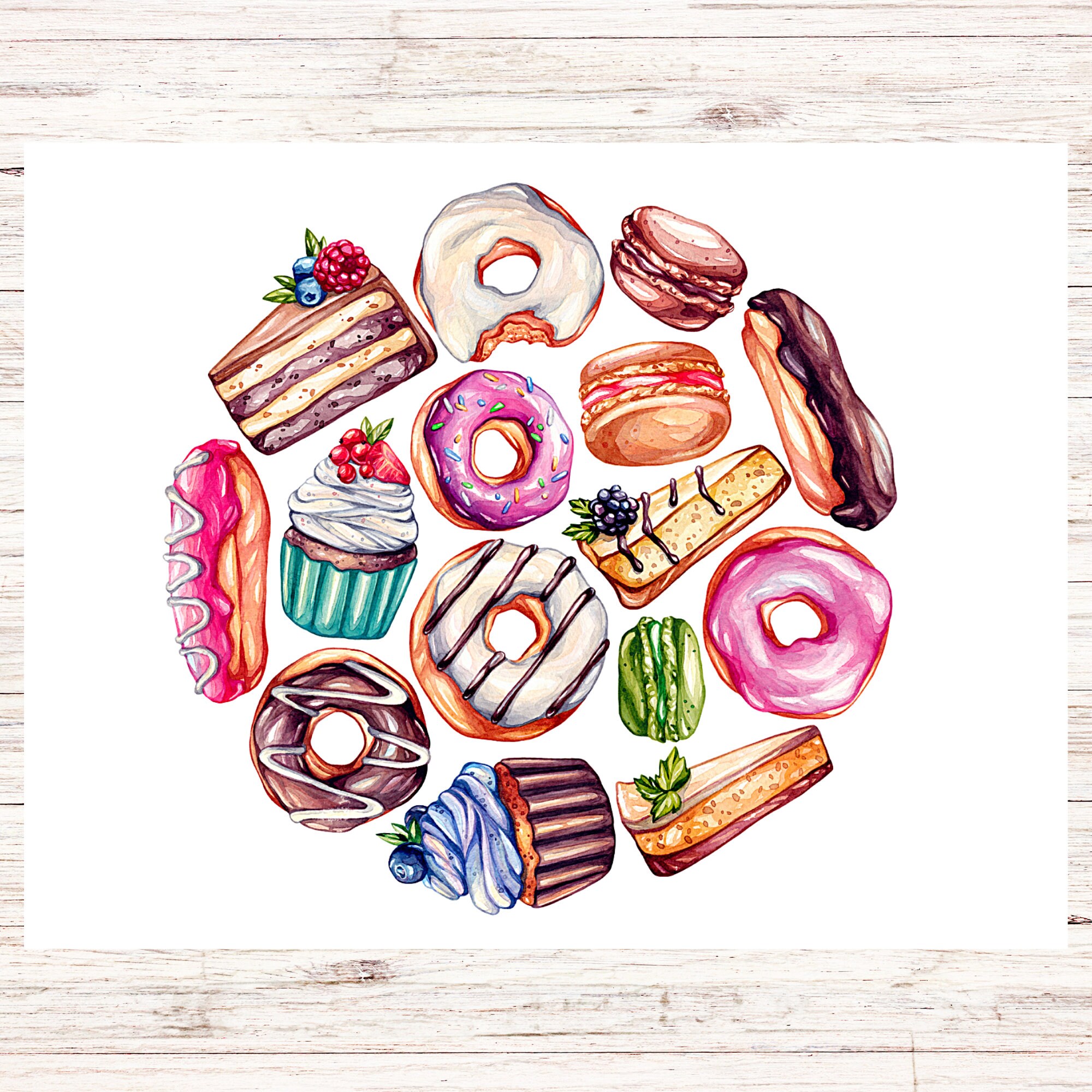 Donuts Postcard 1 Postcard Thick Cardstock for Sending a - Etsy