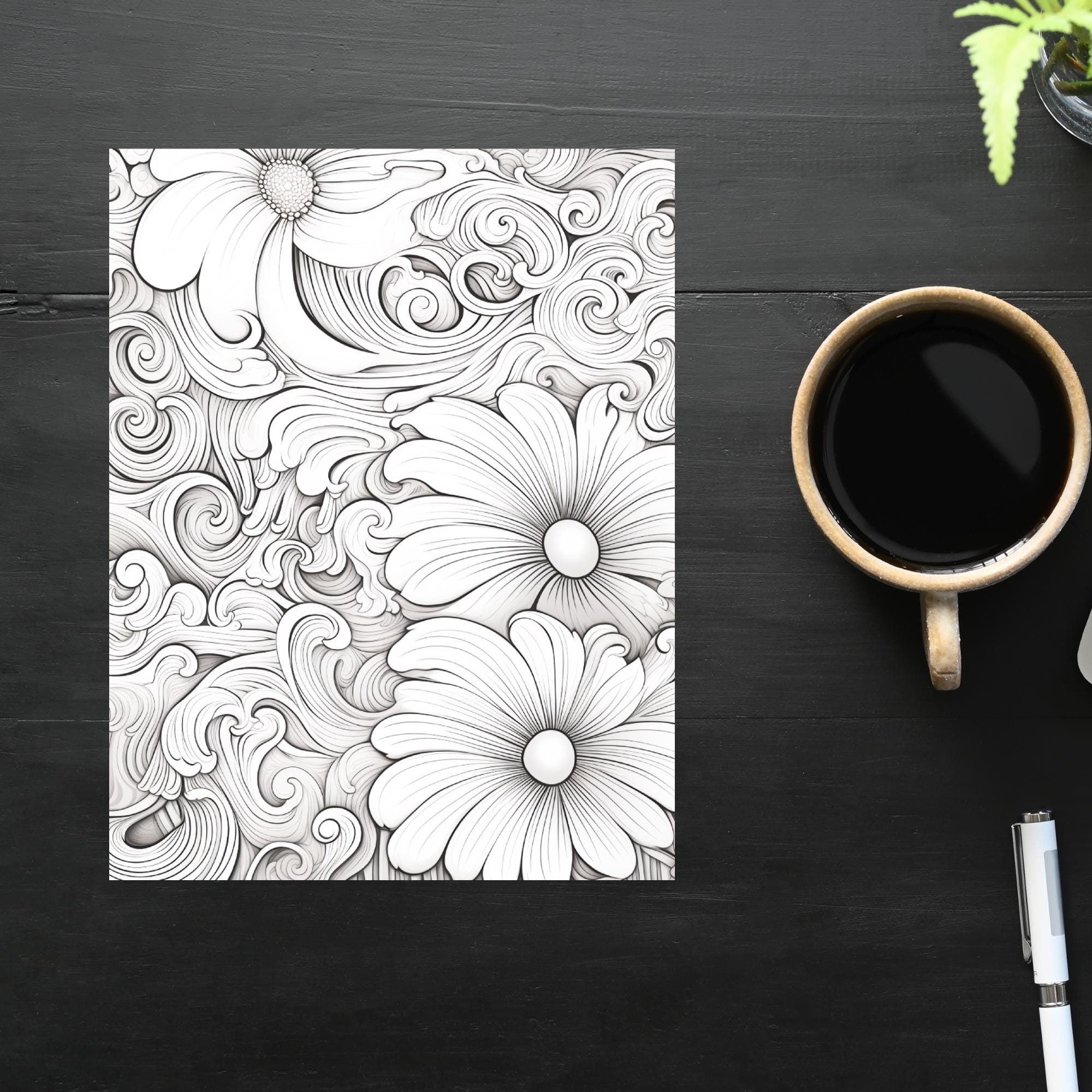 Color Me Flowers Postcards | Set of 4 Postcards | Great for Postcard ...