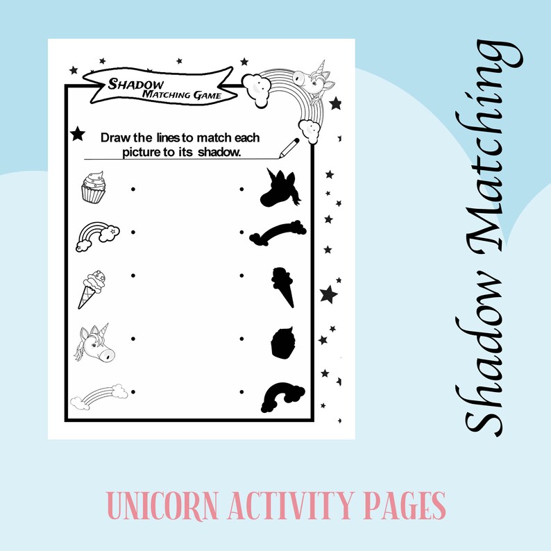 Unicorn Themed Activity Pages for Kids Word Search Coloring | Etsy