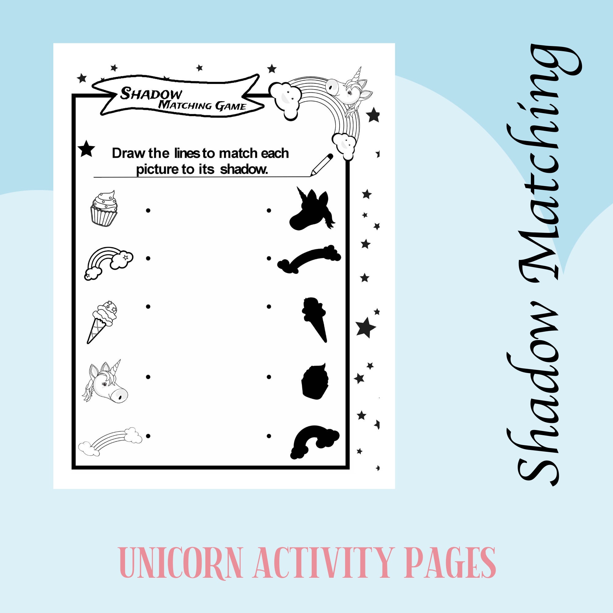 Unicorn Themed Activity Pages for Kids Word Search Coloring | Etsy